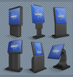 Touch screen computer terminals lcd standing Vector Image