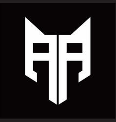 Aa logo with circle rounded negative space design Vector Image