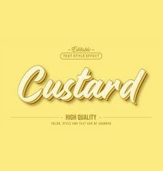 Editable text style effect - yellow custard text Vector Image