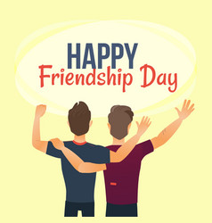 Back view portrait of boys men best friends Vector Image
