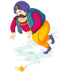 Pretty genie in blue costume Royalty Free Vector Image