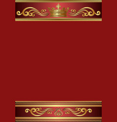 Antique background with golden royal frame Vector Image