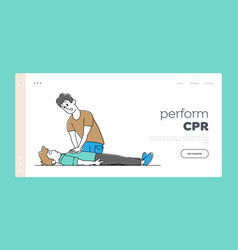 Cardiopulmonary resuscitation cpr emergency aid Vector Image