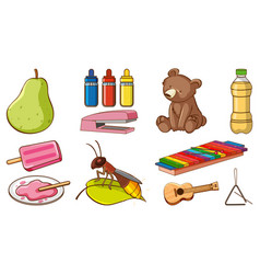 Large set different animals and other objects Vector Image
