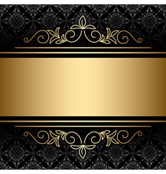 Gold vintage pattern on black background Vector Image
