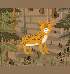 Cheetah in the jungle scene Royalty Free Vector Image