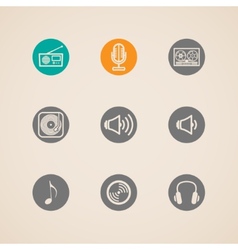 Sound waves flat icons set Royalty Free Vector Image