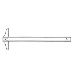 Regular fixed head t-square bottom surface Vector Image