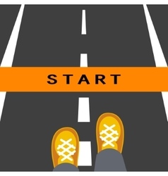Start line road sign Royalty Free Vector Image