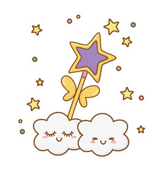 Thumbs up wizard with wand Royalty Free Vector Image