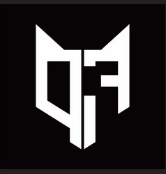 Df initial logo linked circle monogram Royalty Free Vector