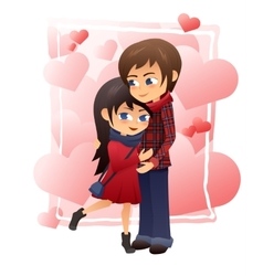 Detailed flat hugging Royalty Free Vector Image