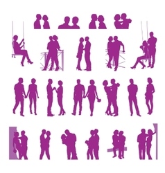 Romantic date silhouettes Royalty Free Vector Image