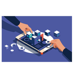 Designers creating internet application Royalty Free Vector