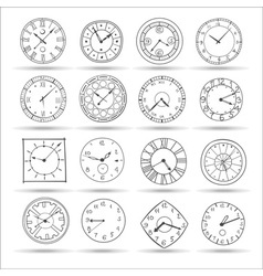Doodle clock seamless background Royalty Free Vector Image