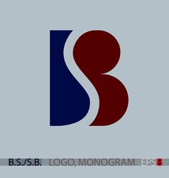Alphabet letter combination bs b s with grunge Vector Image