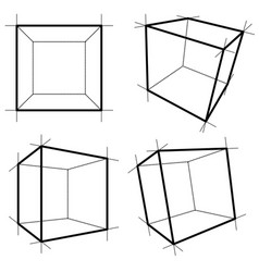 Wireframe boxes eps10 Royalty Free Vector Image