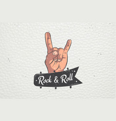 Grunge rock on gesture Royalty Free Vector Image