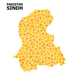 Flat map sindh province with name Royalty Free Vector Image