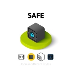 Safe icon in different style Royalty Free Vector Image