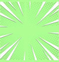 Vibrant green sunburst background comic halftone Vector Image