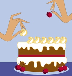 Making a cake Royalty Free Vector Image - VectorStock