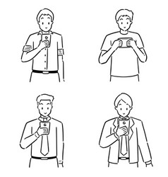 Man using smartphone Royalty Free Vector Image