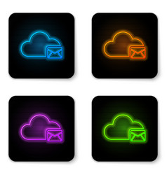 Glowing neon share icon isolated on white Vector Image