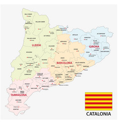 Catalonia administrative and political map with Vector Image