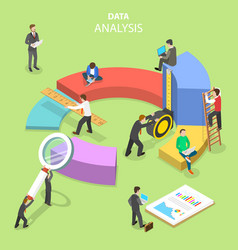 Data analysis flat isometric concept Royalty Free Vector