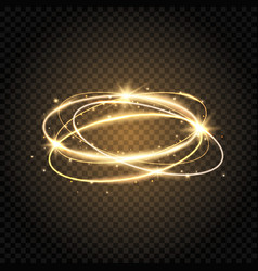 Gold glowing lines with stars set shining line Vector Image