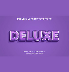 3d deluxe text effect editable text style Vector Image