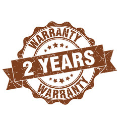 2 years warranty stamp sign seal Royalty Free Vector Image