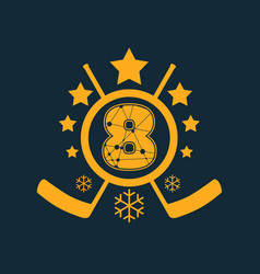 Creative abstract hexagon 3d number eight logo Vector Image