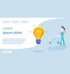 Steps to implement concept bright idea cartoon Vector Image