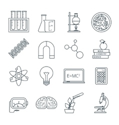 Laboratory equipment decorative icons set Vector Image