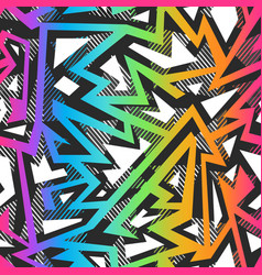 Graffiti geometric seamless pattern with grunge Vector Image
