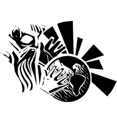 Adam hand of god like creation Royalty Free Vector Image