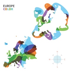 Political map of europe continent in four colors Vector Image