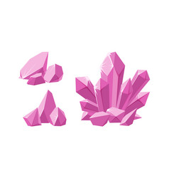 Pink crystal stones like amethyst quartz set Vector Image