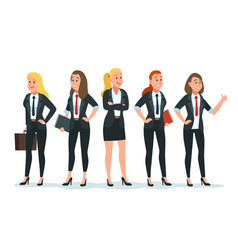 Business woman team set Royalty Free Vector Image