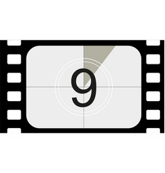 Classic movie countdown frame at number nine Vector Image
