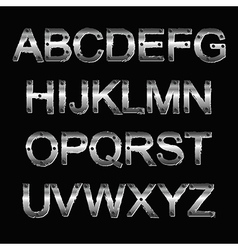 Metal font Royalty Free Vector Image - VectorStock