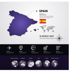 Navarra map with spanish national flag Royalty Free Vector