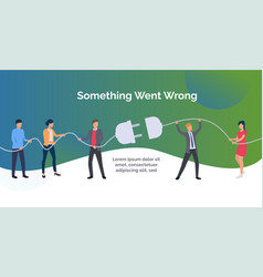 Something went wrong green slide template Vector Image