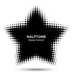 Convex abstract halftone distorted star frame Vector Image