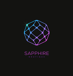 Crystals logo templates set Royalty Free Vector Image