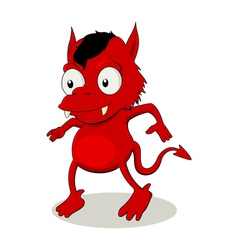 Cute monster with funny smiling face three eyes Vector Image