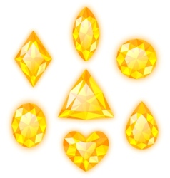 Cartoon gems and diamonds icons set Royalty Free Vector