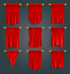 White textile banners blank fabric flag hanging Vector Image